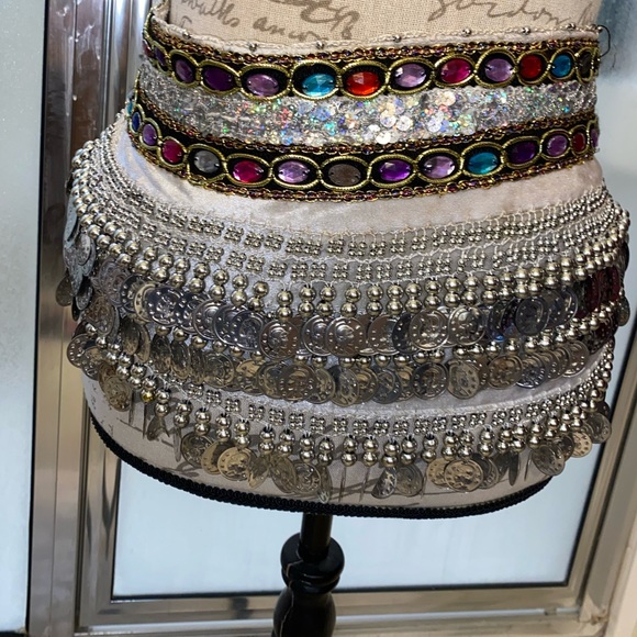 Accessories | White Belly Dancing Sarong With Silver White Flair | Poshmark